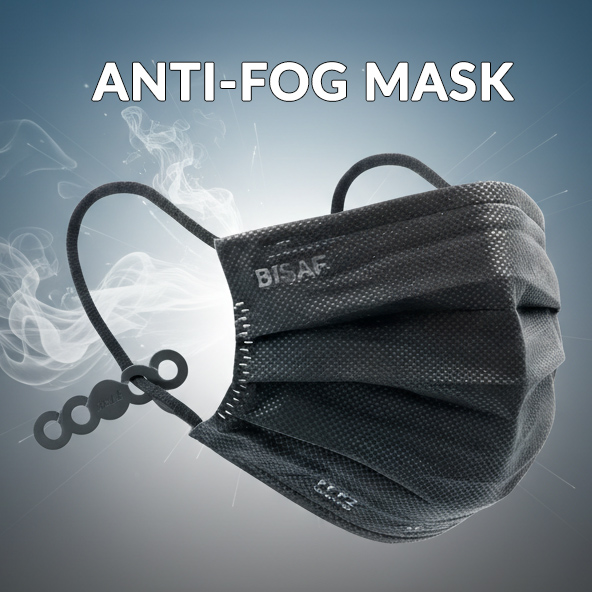 Anti-fog face mask FFP2 black