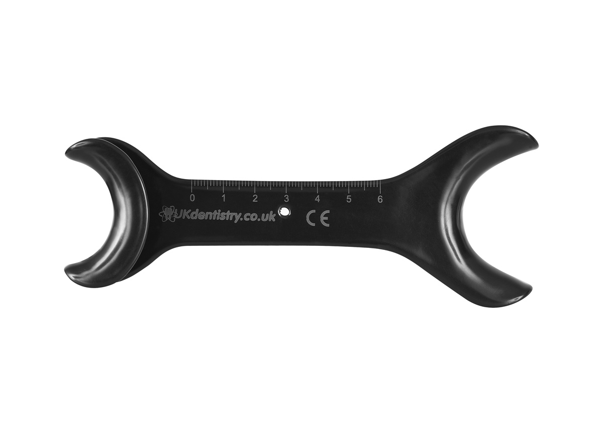 Black Metal Cheek Retractor double ended C-shape